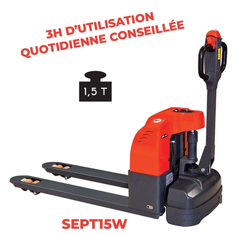 Transpalette électrique 1500 kg 1150 mm / 540 mm | MP-TECHNIC